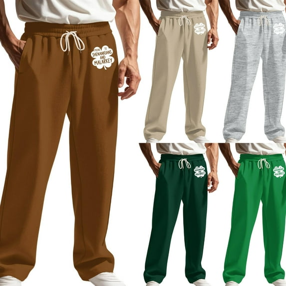 Fabrcox St Patricks Day Sweatpants Baggy Men Casual Soft Wide Leg Men ...