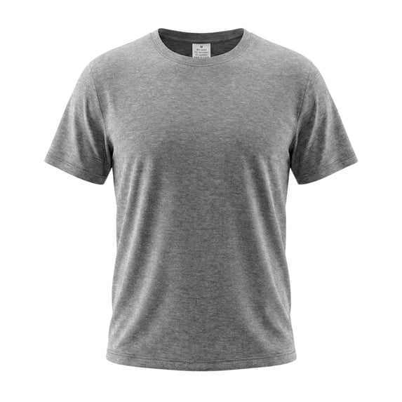 Fabrcox T Shirt Men Gray Crew Neck Short Sleeve Fitted Basic Tee ...