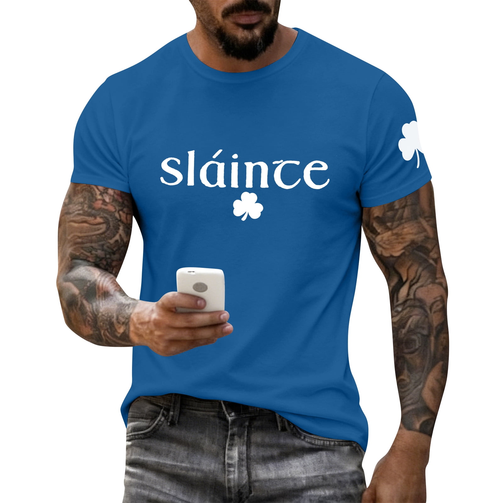 Fabrcox Tshirts for Men Crew Neck Short Sleeve Fitted Saint Patrick's ...