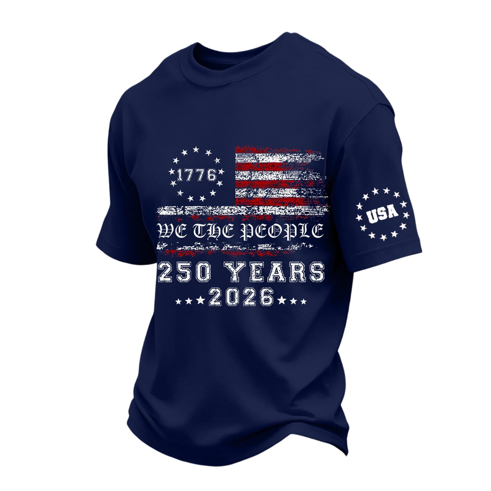 Fabrcox USA 250th Anniversary Shirts 1776-2026 Flag Print Men's ...