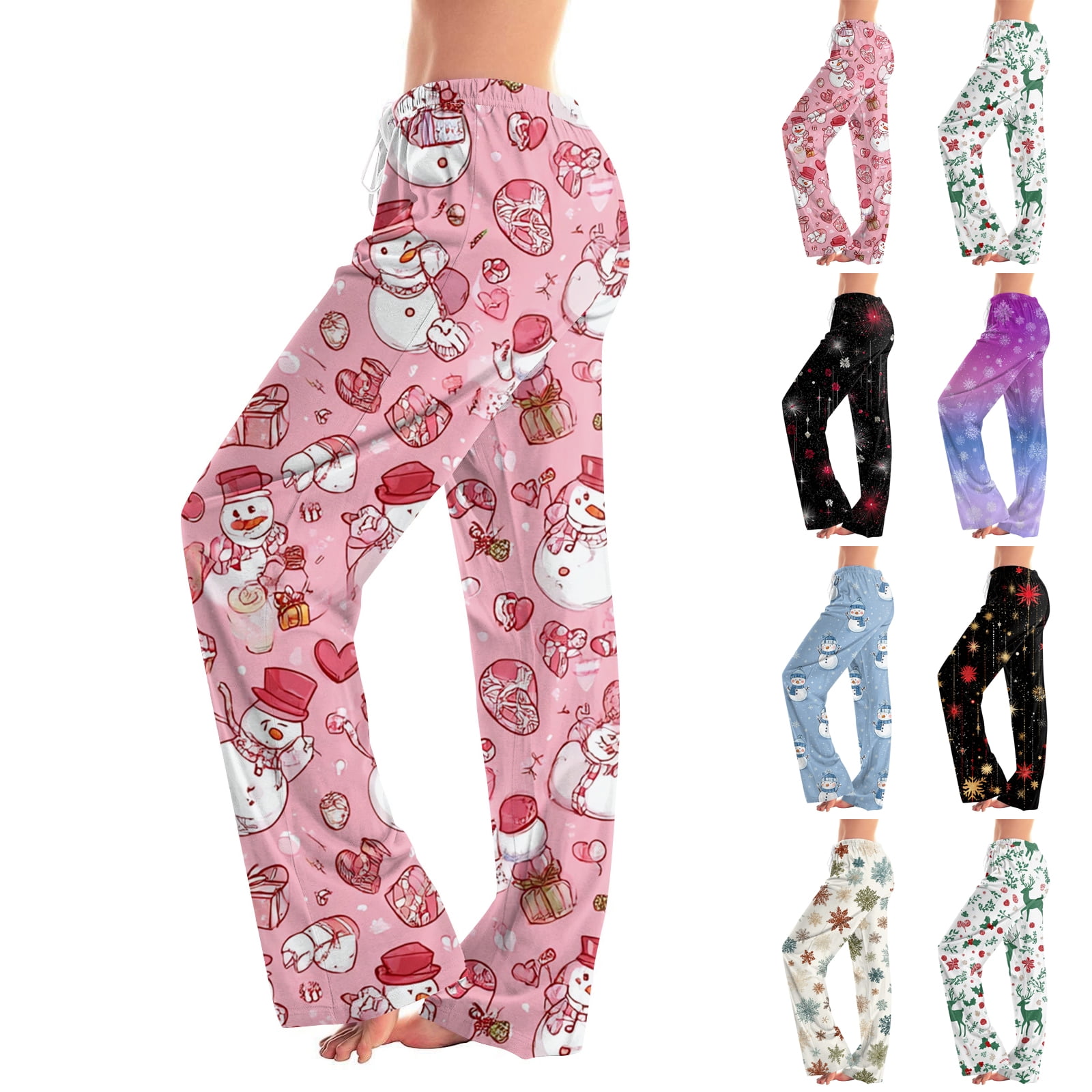 Fabrcox Women's Casual Pajama Pants Christmas Xmas Santa Claus Printed ...