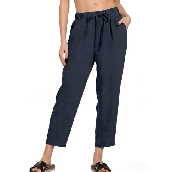 Fabrcox Womens Linen Pants Wide Leg Womens Lounge Pant Beach Spring ...