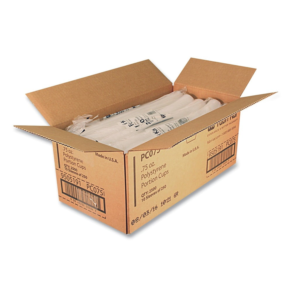 Fabri-Kal® Portion Cups, 0.75 oz, Translucent, 125/Sleeve, 20 Sleeve ...
