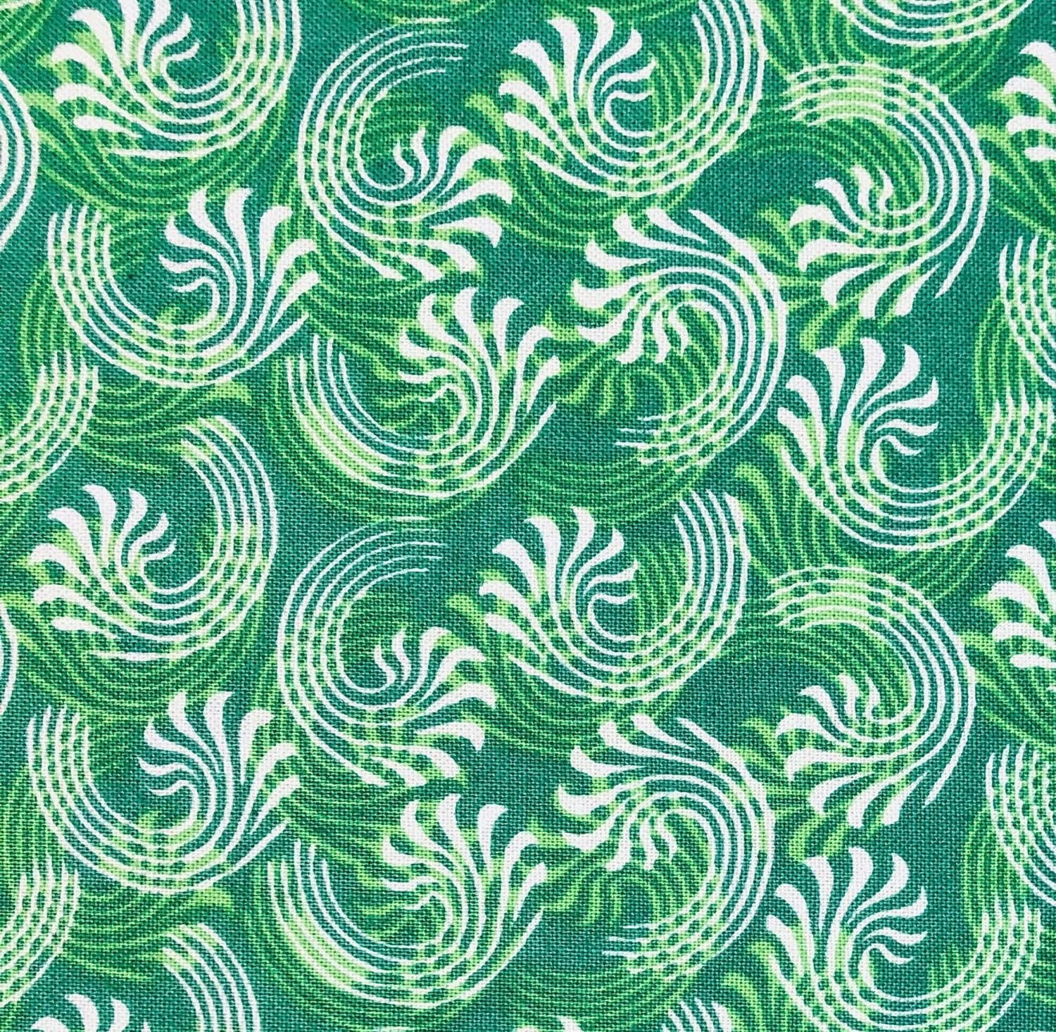 Fabri-Quilt Candy Cane Swirls in Green 100% Cotton Fabric sold by the ...