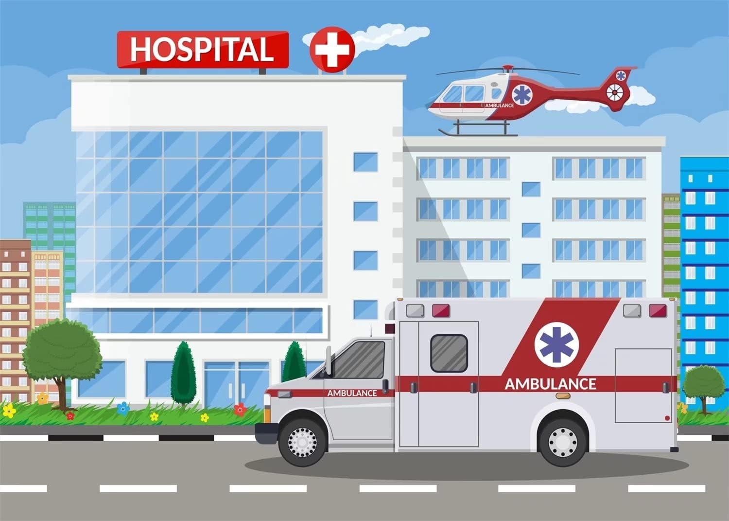Fabric 29in*37in Hospital Backdrop for Nurse Graduation Ambulance ...