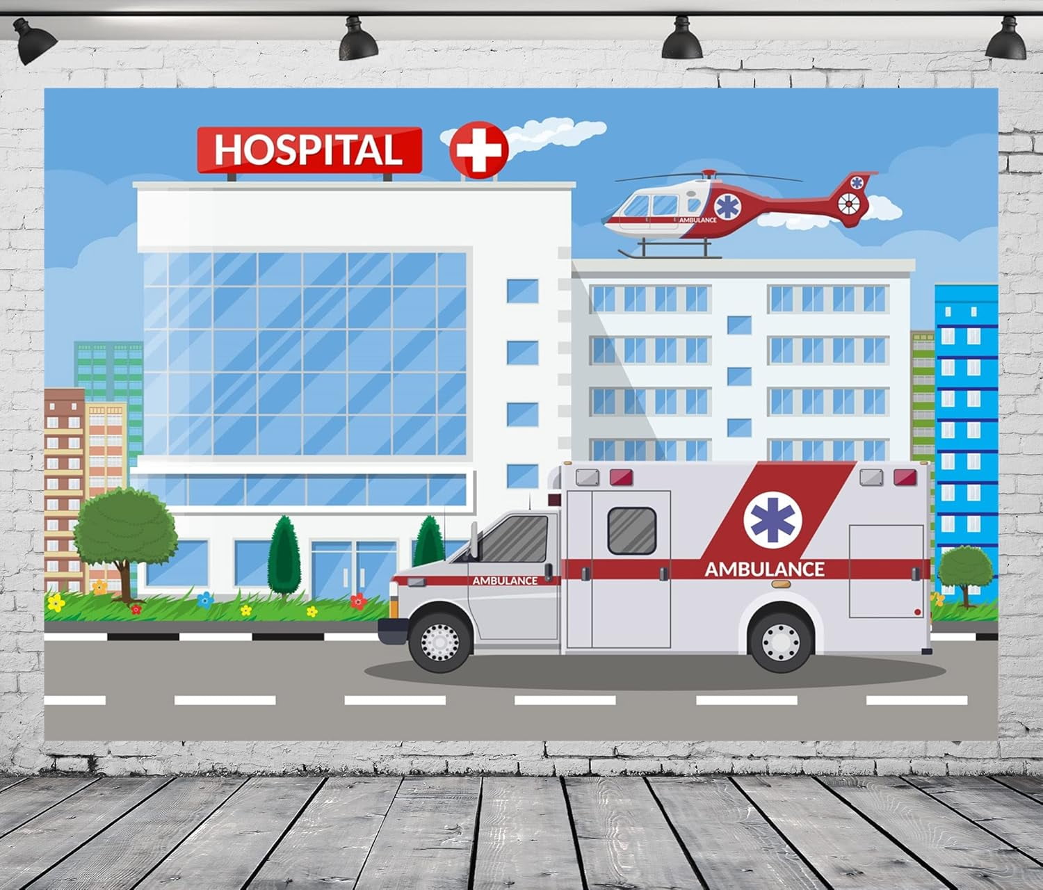 Fabric 29in*37in Hospital Backdrop for Nurse Graduation Ambulance ...