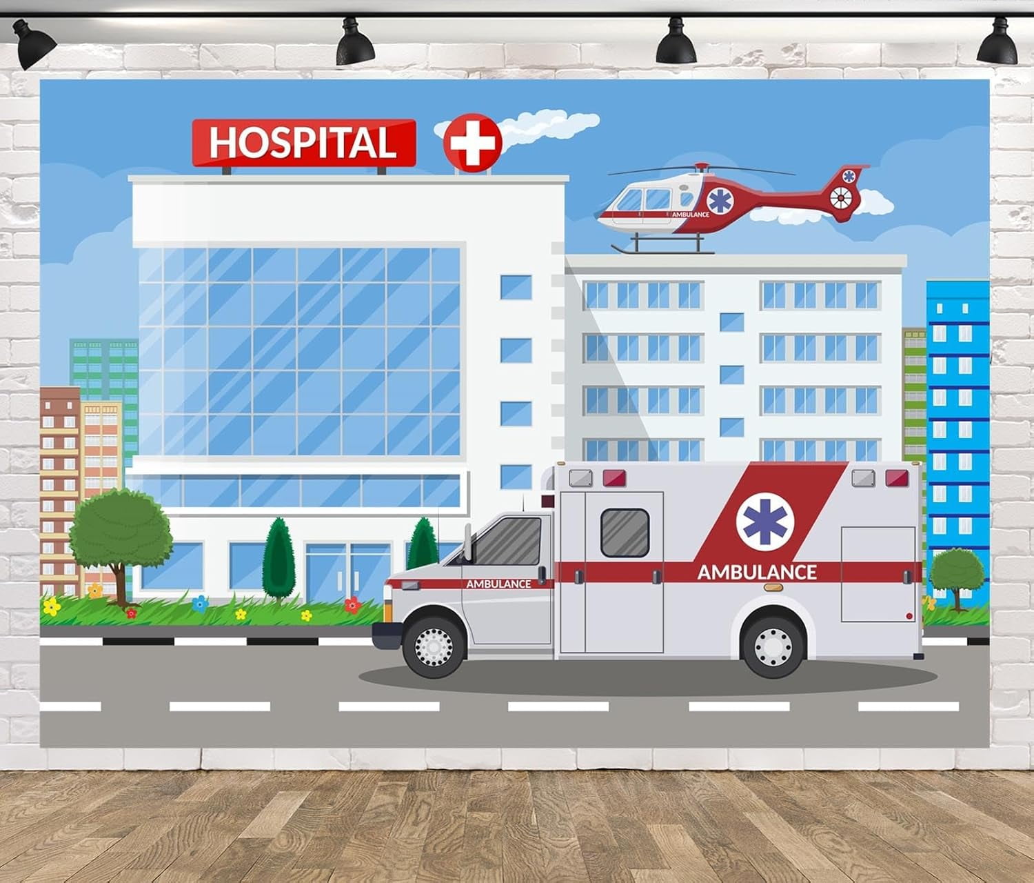 Fabric 60in*80in Hospital Backdrop for Nurse Graduation Ambulance ...