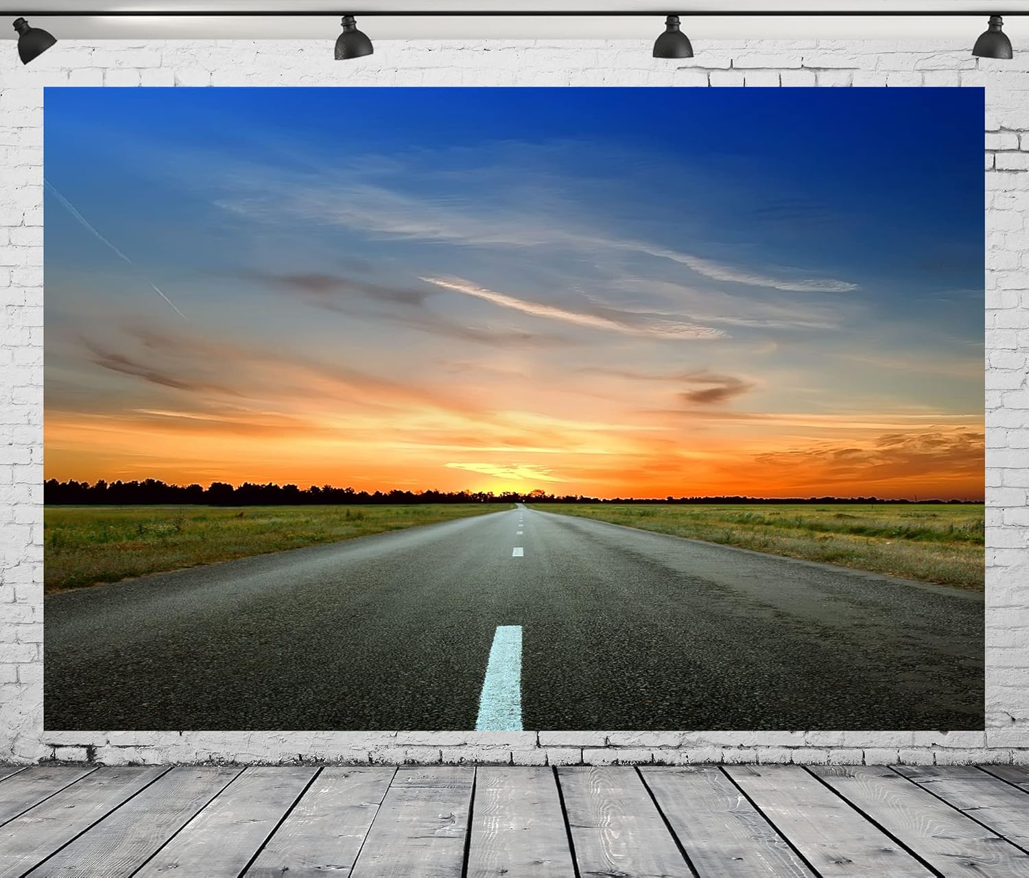 Fabric 8x6ft Highway Road Backdrop Countryside Road Trip Backdrop for ...