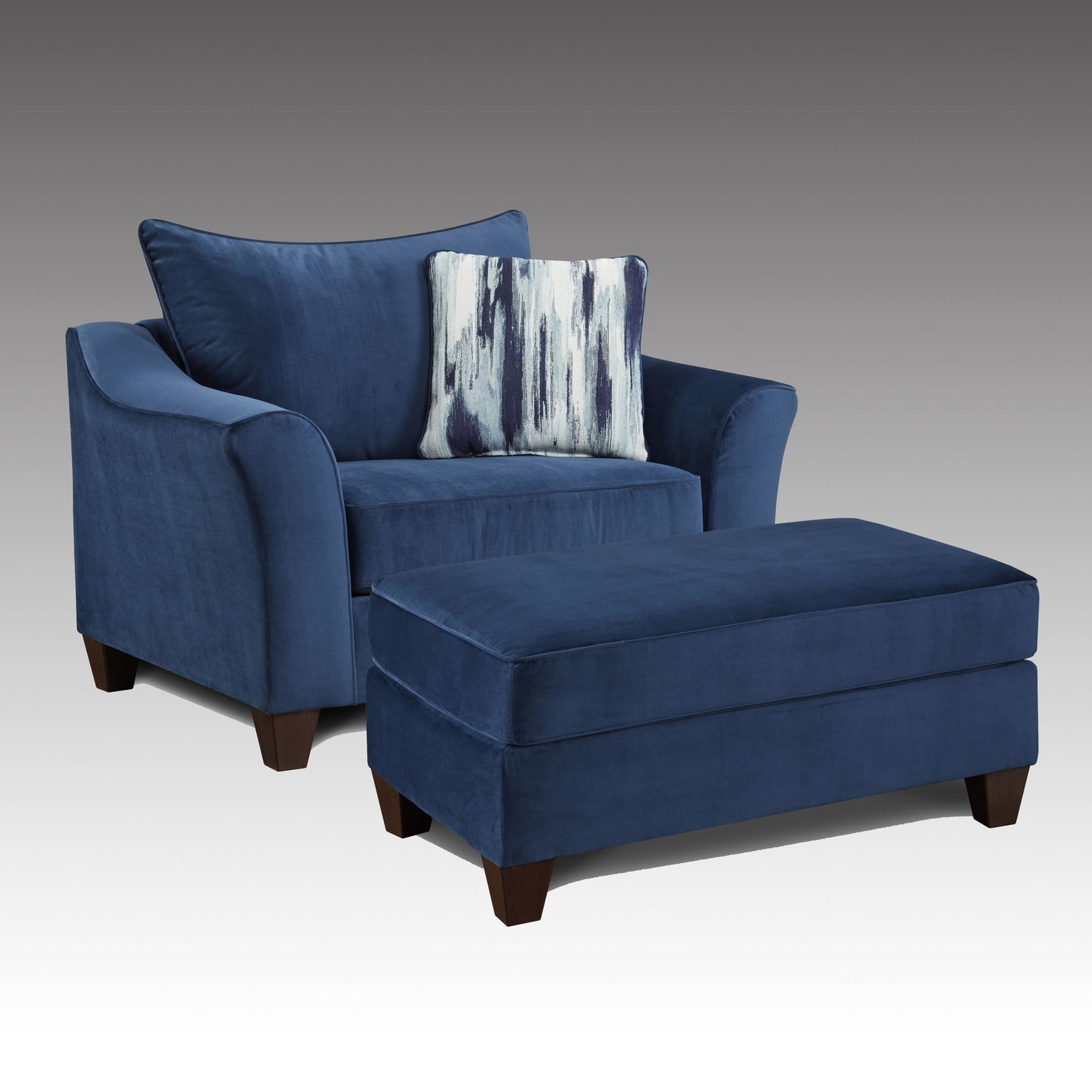 Fabric Accent Chair and Ottoman Set | Provide Comfort with Overstuffed ...