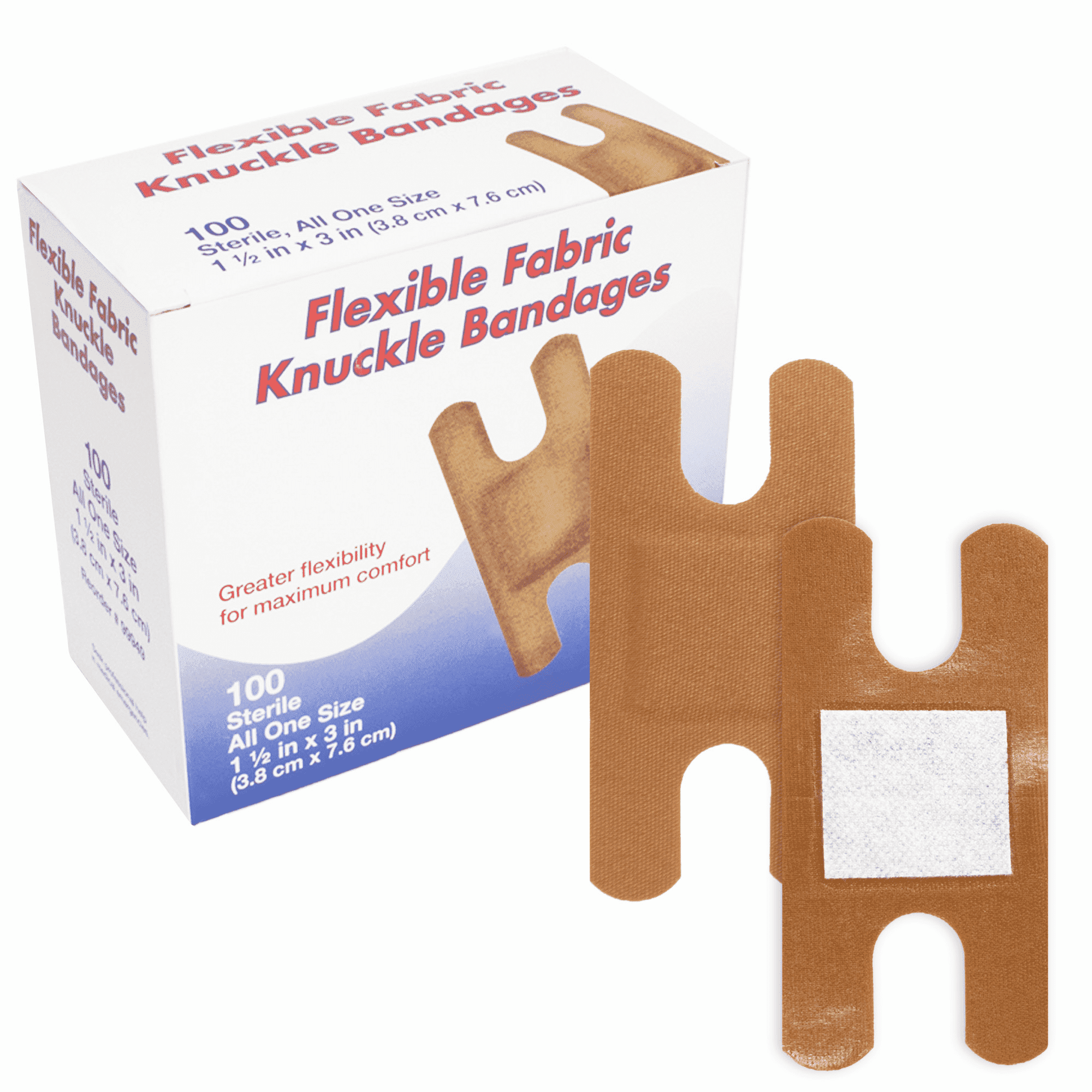 Fabric Adhesive Knuckle Bandages, Pack of 100, Flexible Finger Bandages ...