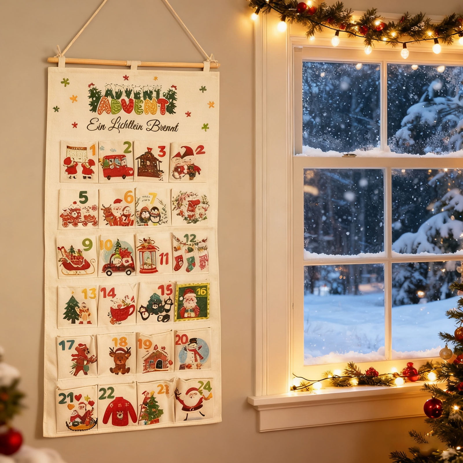 Fabric Advent Calendar, Fillable Advent Calendar With 24 Pockets ...