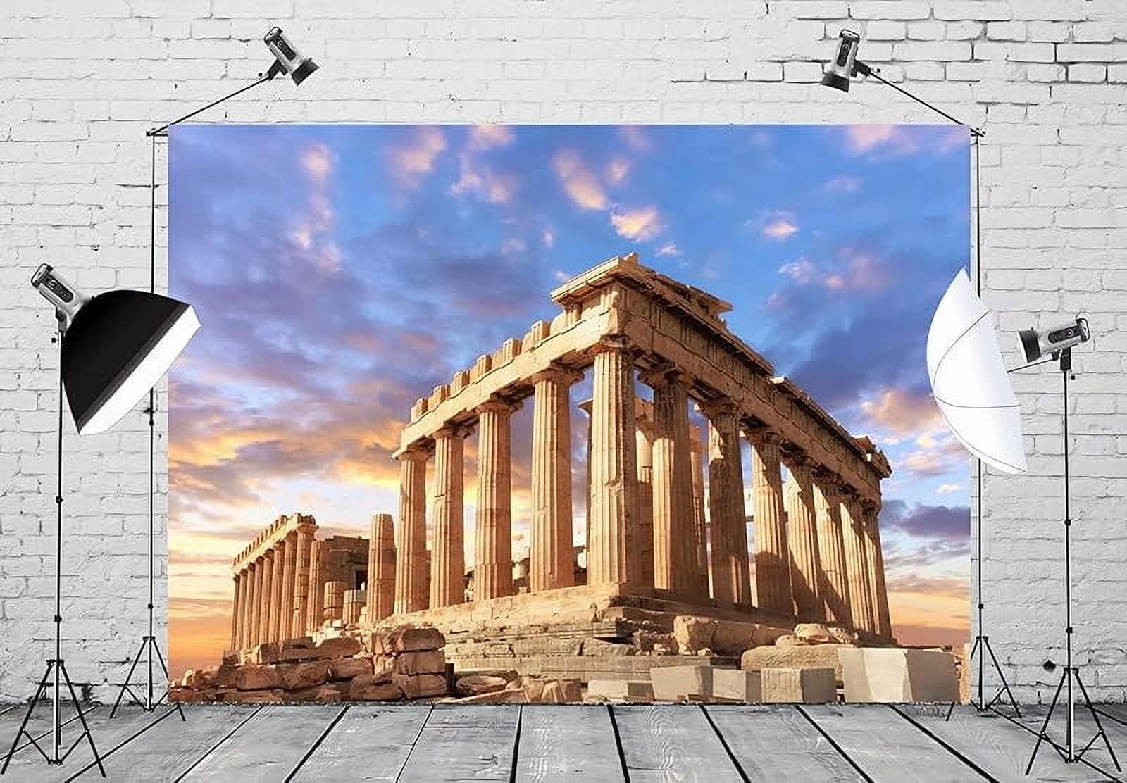 Fabric Ancient Greek Photography Backdrop Parthenon Temple in Acropolis ...