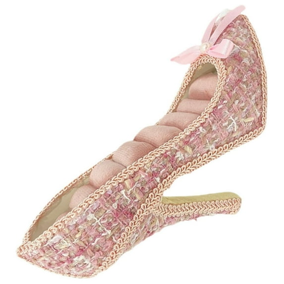 Fabric And Plastic Jewelry Display Stand For Earrings Rings High Heel ...