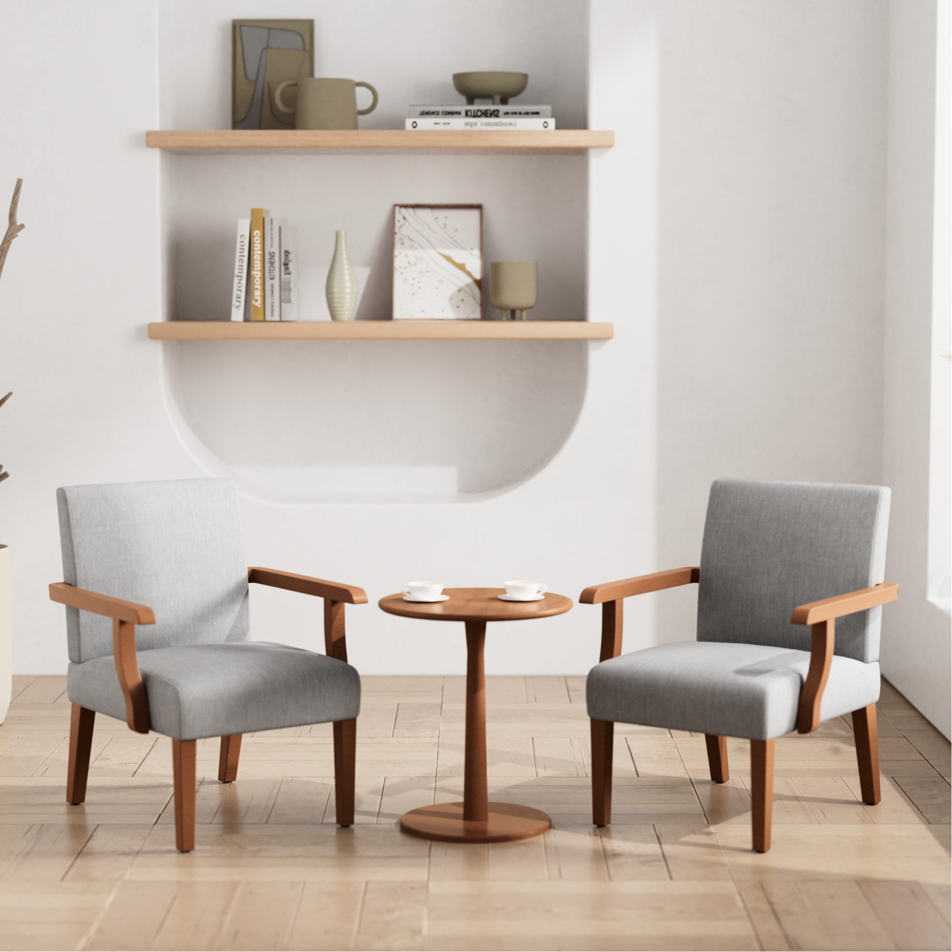 Fabric Arm Chair Set with Side Table | Minimalistic and Comfortable for ...