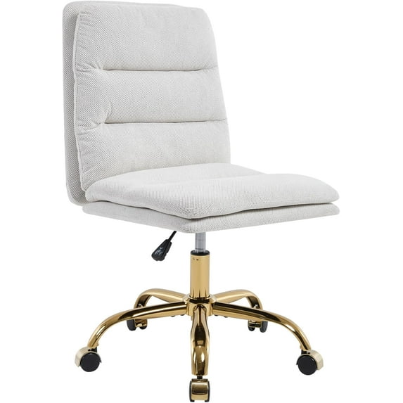 Fabric Armless Home Office Chair, Modern Ergonomic Desk Chair High-Back ...