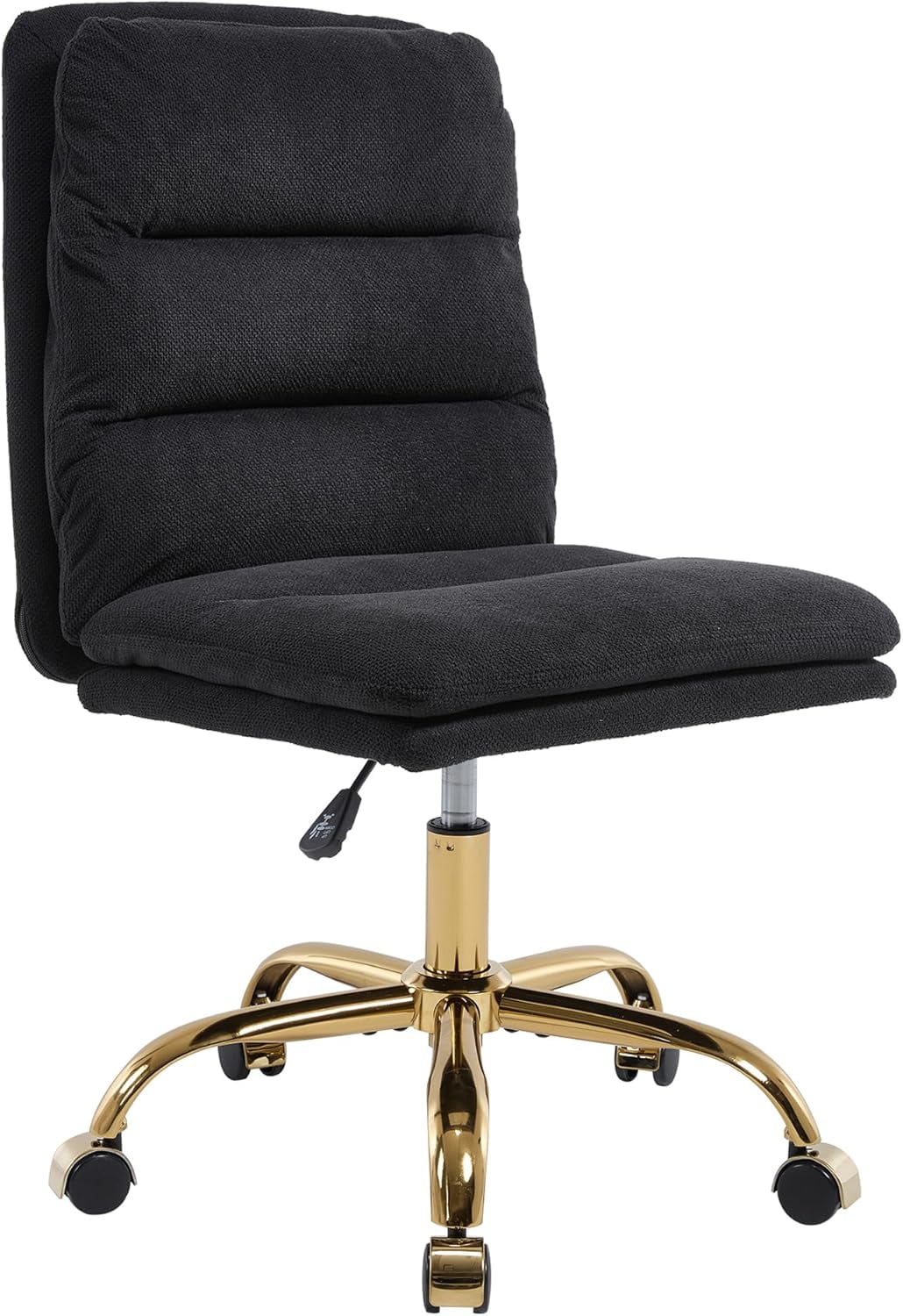 Fabric Armless Home Office Chair, Modern Ergonomic Desk Chair High-Back ...