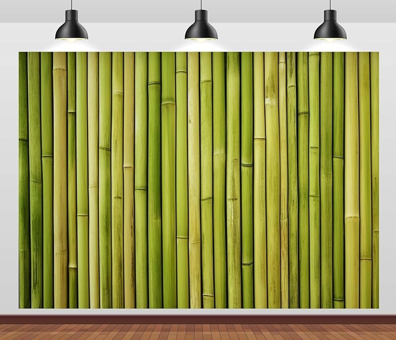 Fabric Bamboo Background Green Bamboo Fence Wall Backdrop Bamboo Party ...