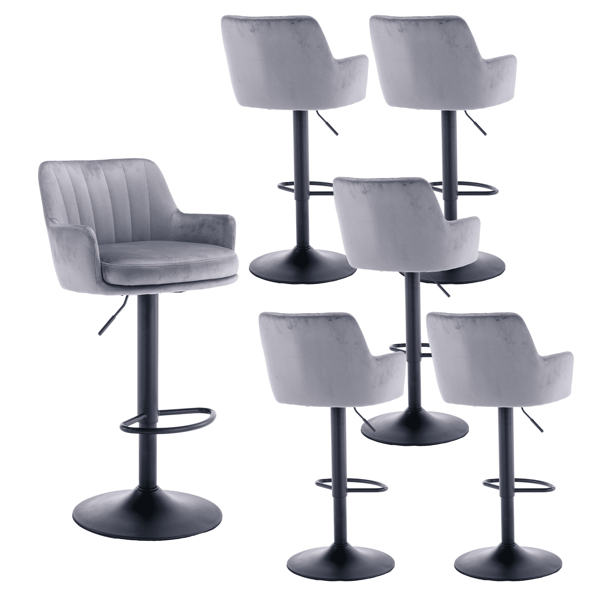 Fabric Bar Stools, Counter Height Adjustable Swivel Barstools High Bar ...