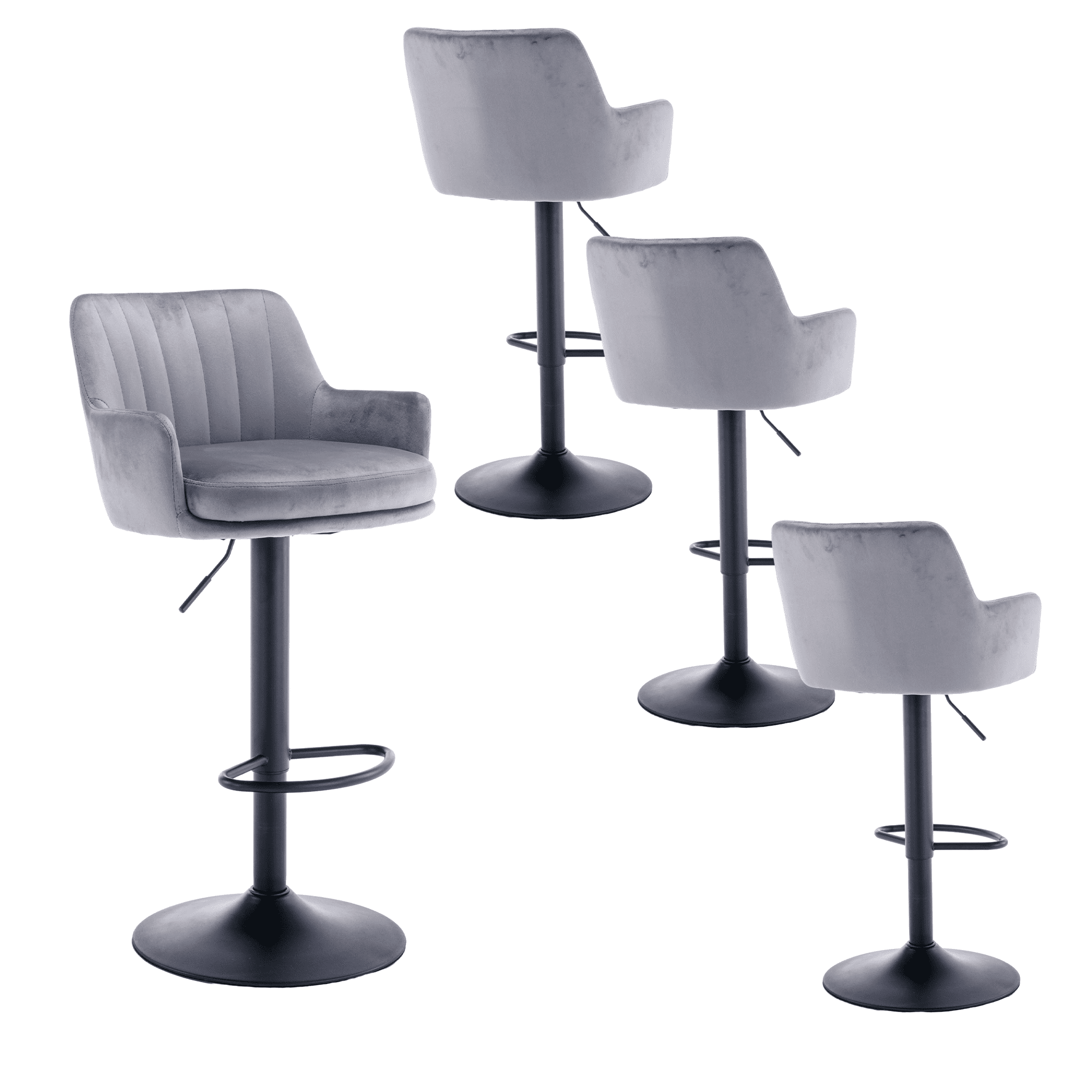 Fabric Bar Stools, Counter Height Adjustable Swivel Barstools High Bar ...