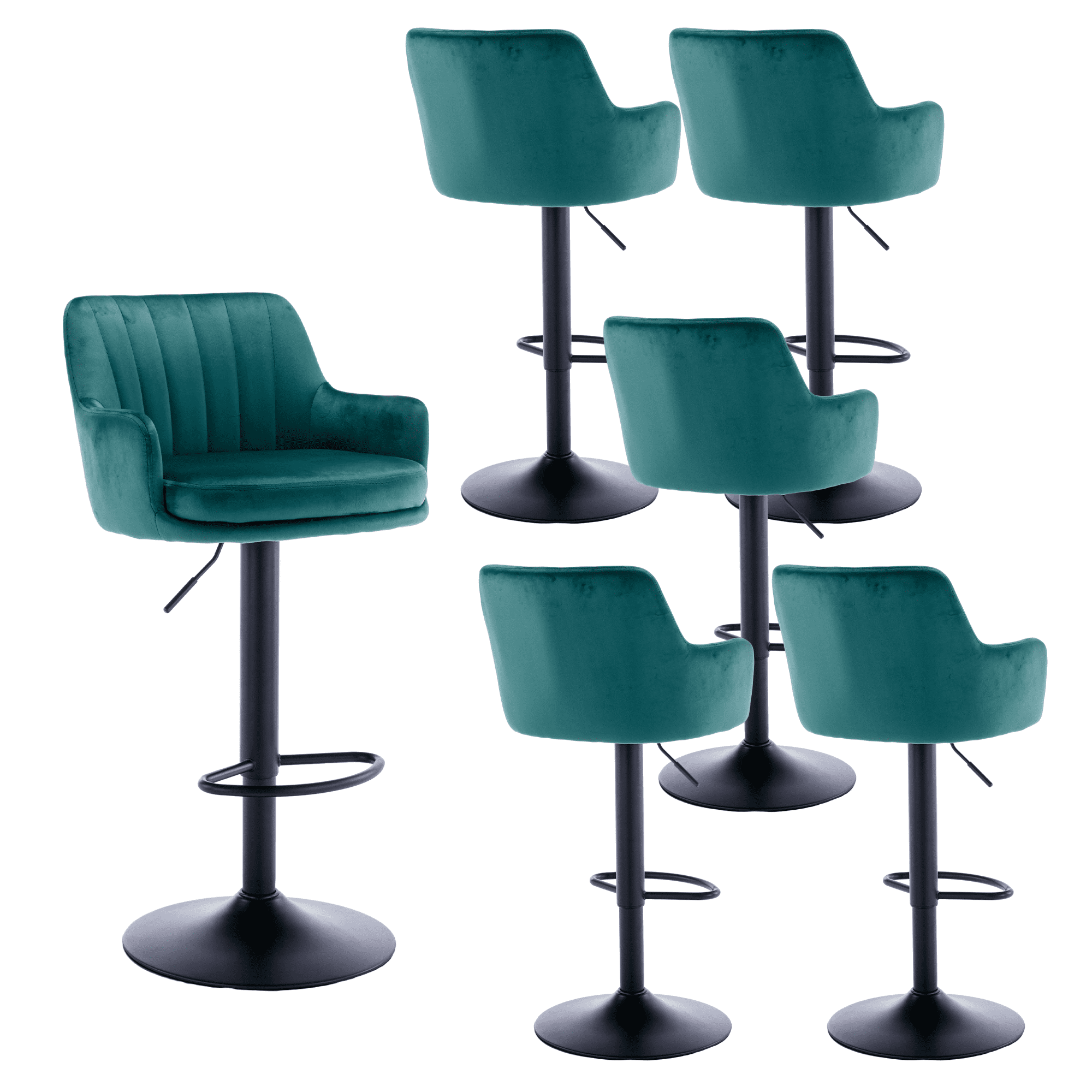 Fabric Bar Stools, Counter Height Adjustable Swivel Barstools High Bar ...