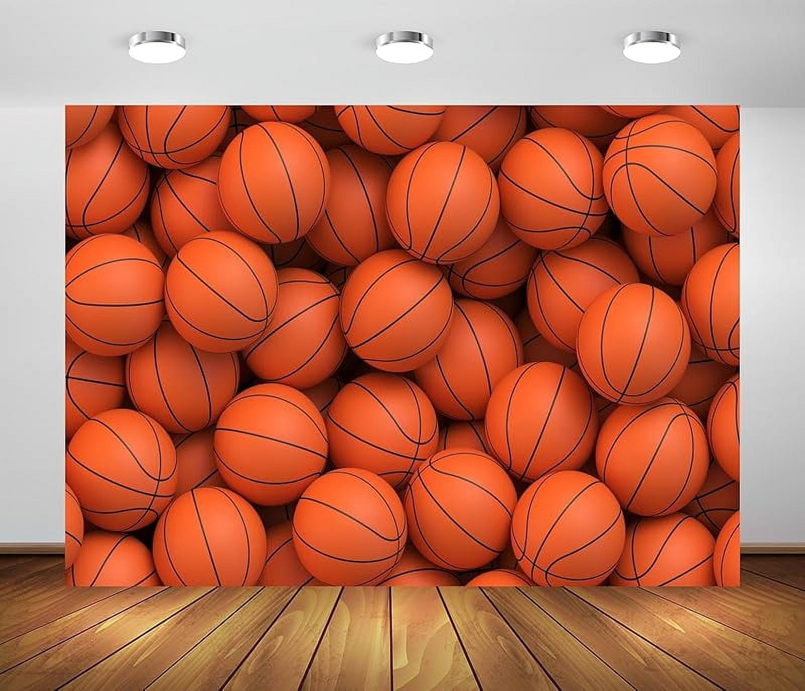 Fabric Basketball Balls Backdrop Basketball Sport Background for ...