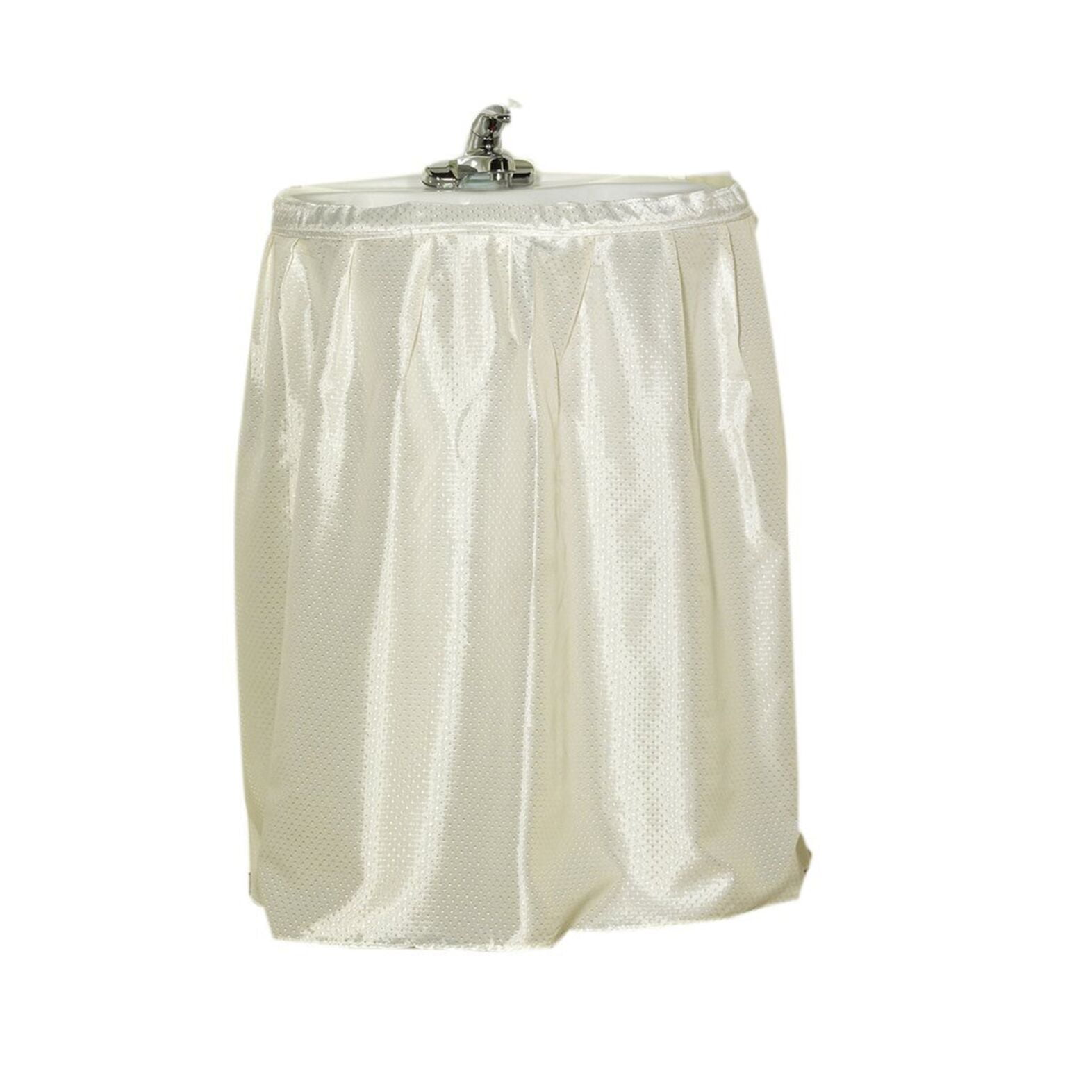 Fabric Bathroom Dobby Sink Skirt/Drape - Ivory - Walmart.com