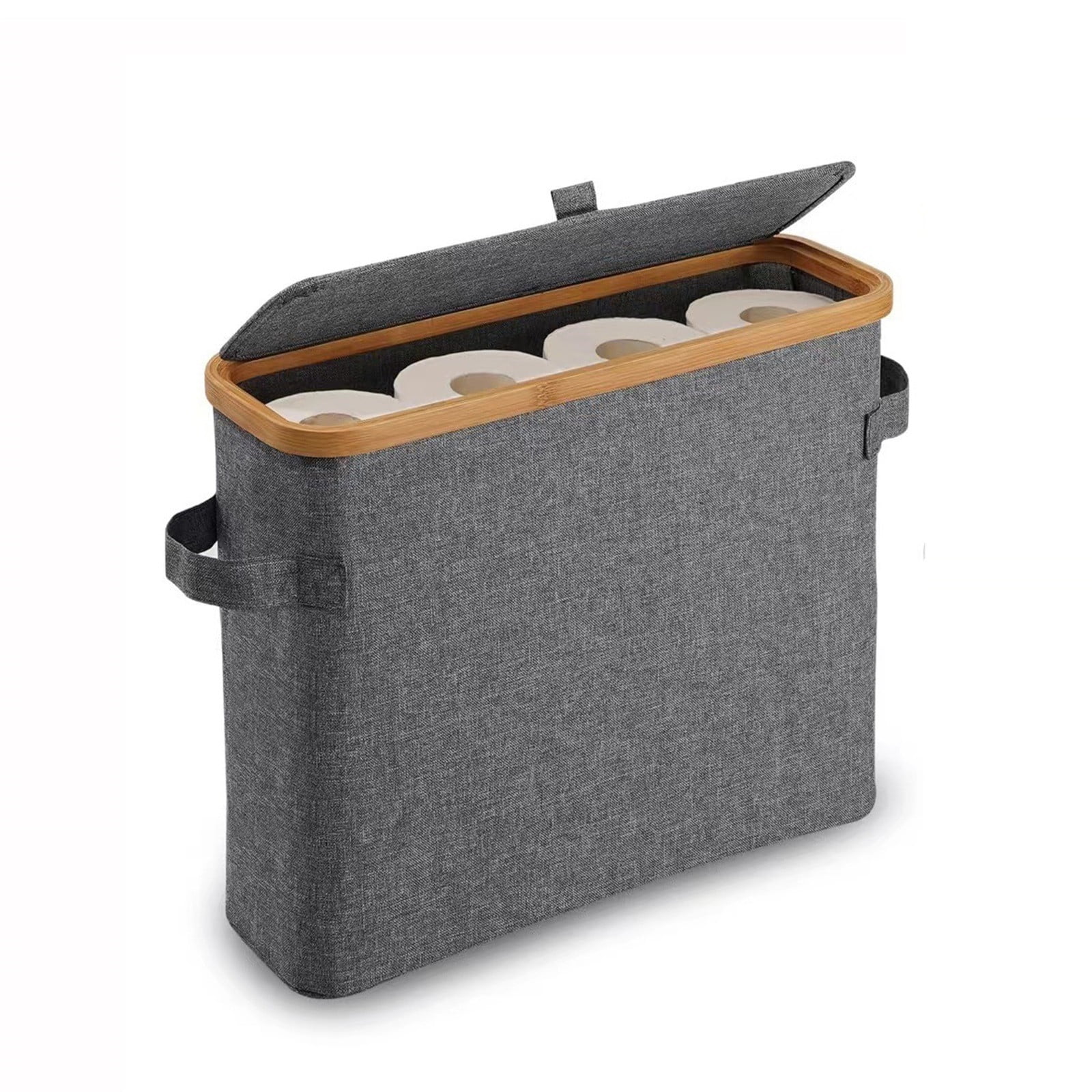 Fabric Bathroom Tissue Basket Storage Organizer with Open Top for ...