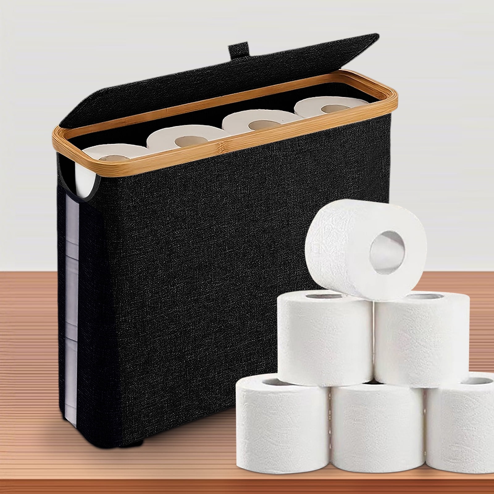 Fabric Bathroom Tissue Basket | Visible Open-Top Design | Compact 13 ...