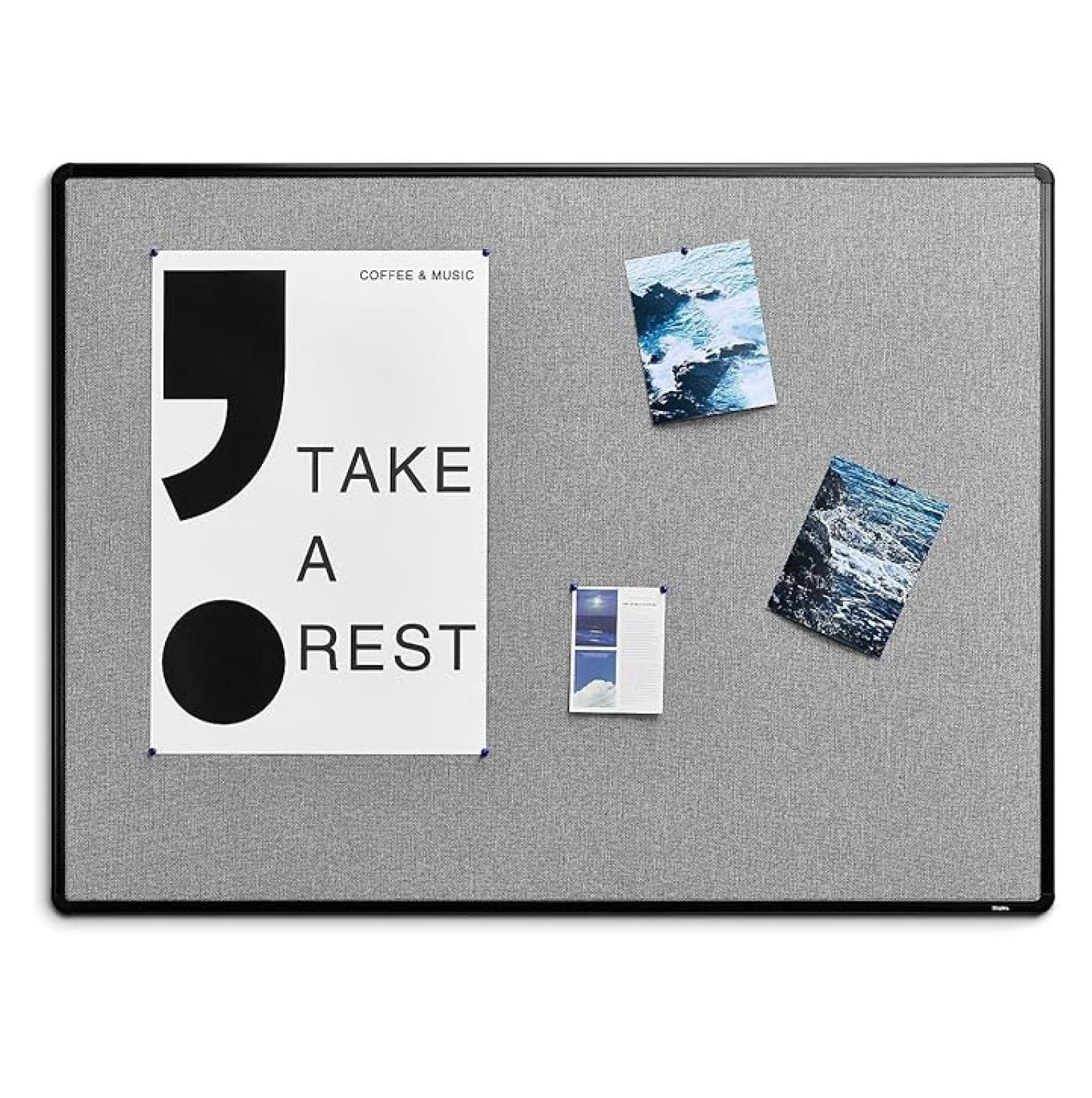 Fabric Bulletin Board, Black Frame, 4-ft x 3-ft (ST61264) - Walmart.com