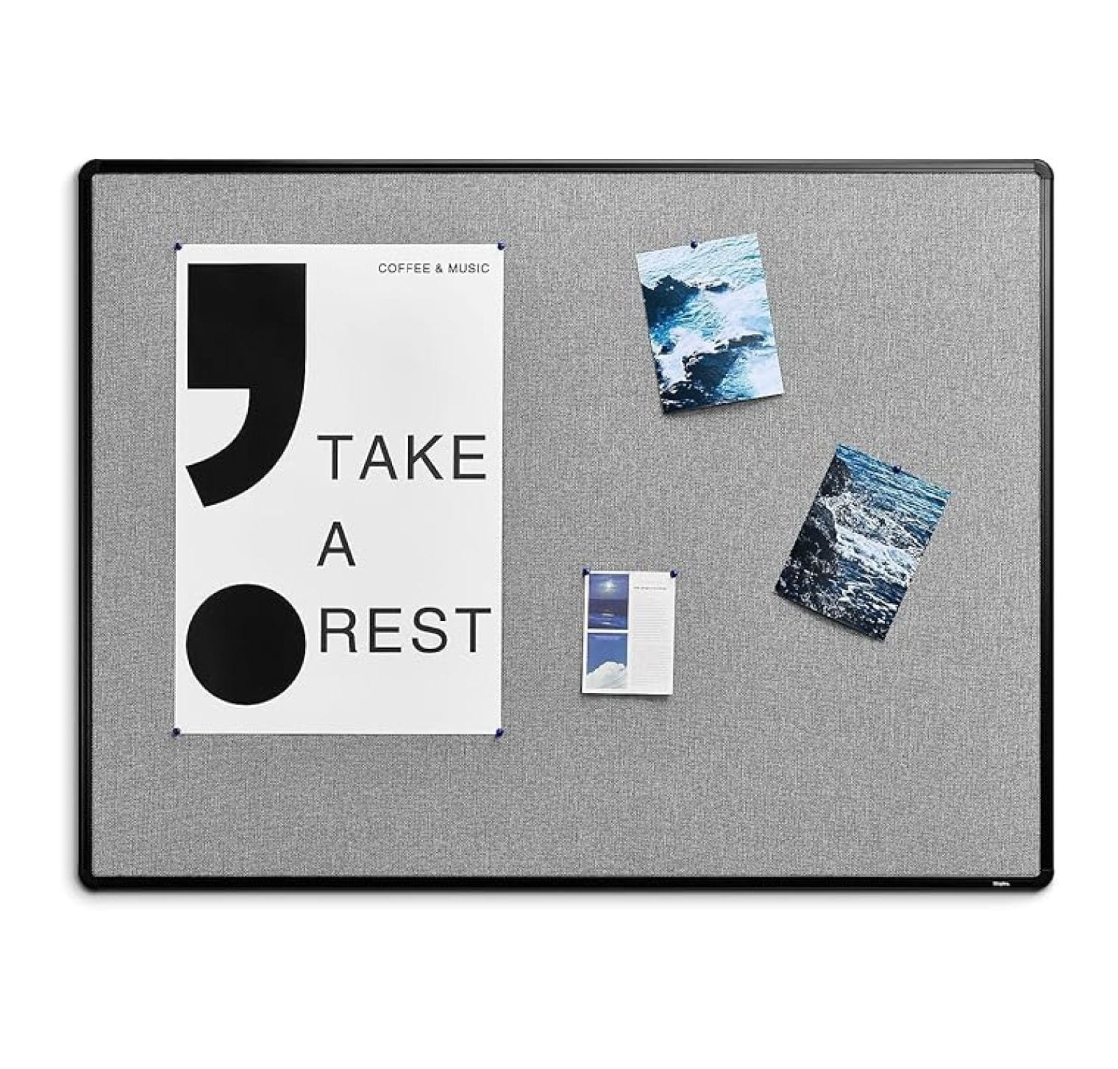 Fabric Bulletin Board, Black Frame, 4-ft x 3-ft - Walmart.com