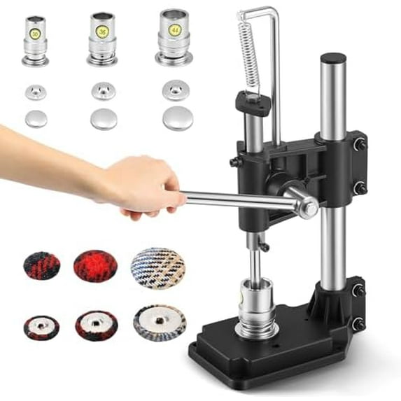 Fabric Button Maker, Cloth Cover Button Press with 3 Molds(18 22 28mm ...
