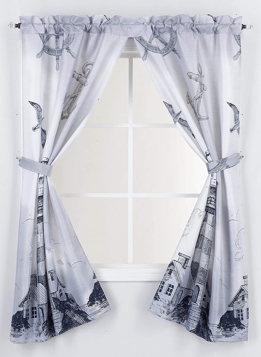 Fabric Canvas Window Curtain Panels for Small Windows, Kitchen, Living ...