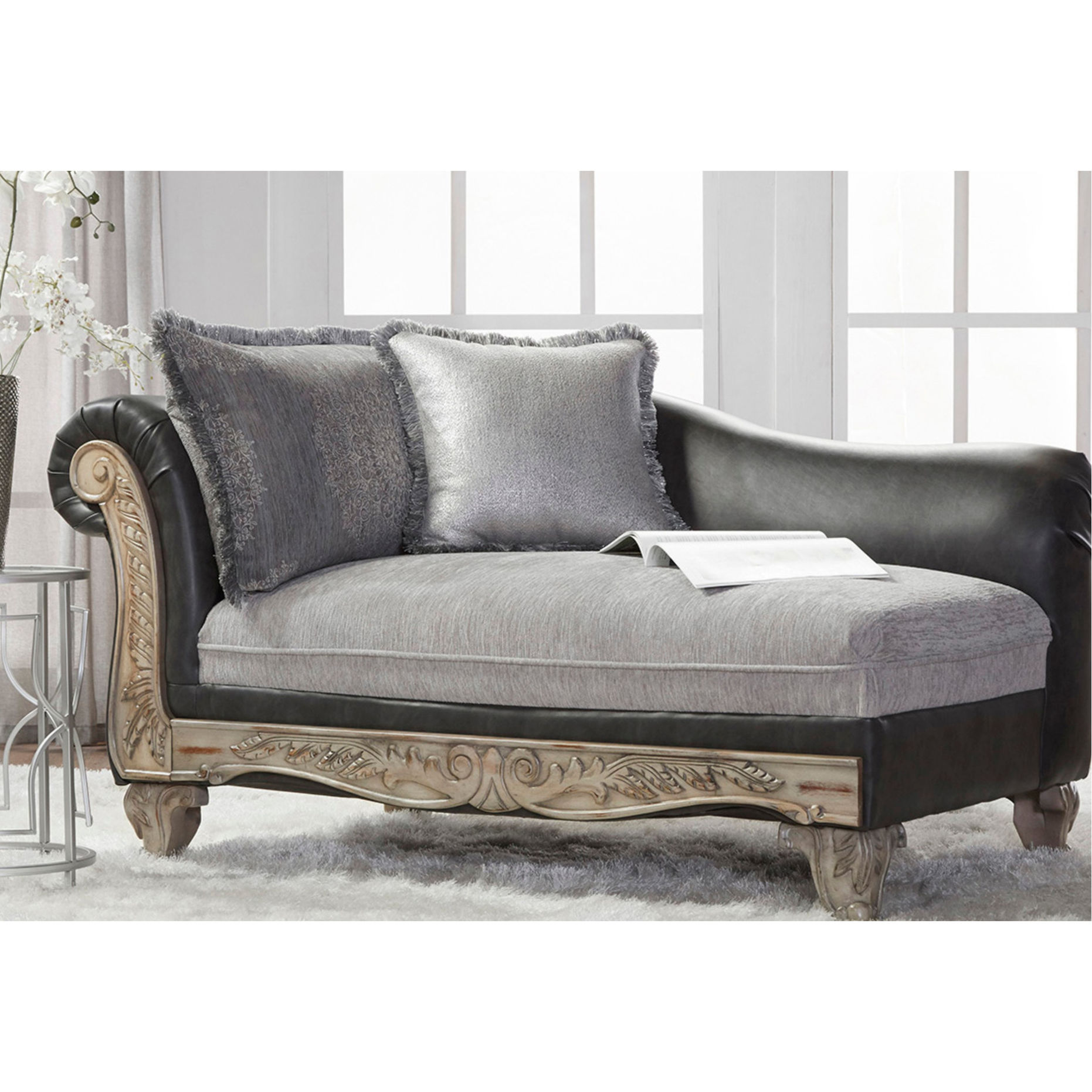 Fabric Chaise for Living Space | Enhances Traditional Home Style | Hand ...