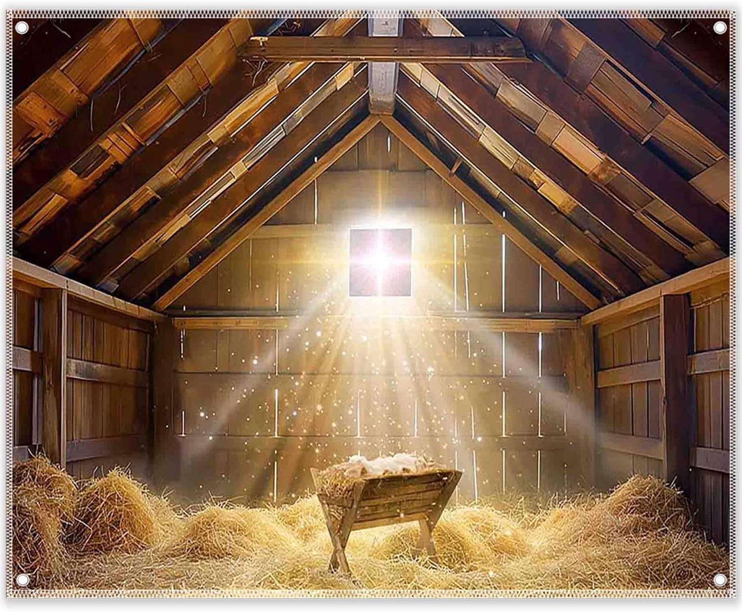Christmas Nativity Scene Backdrop BELECO Fabric 15x8ft Christmas Night ...