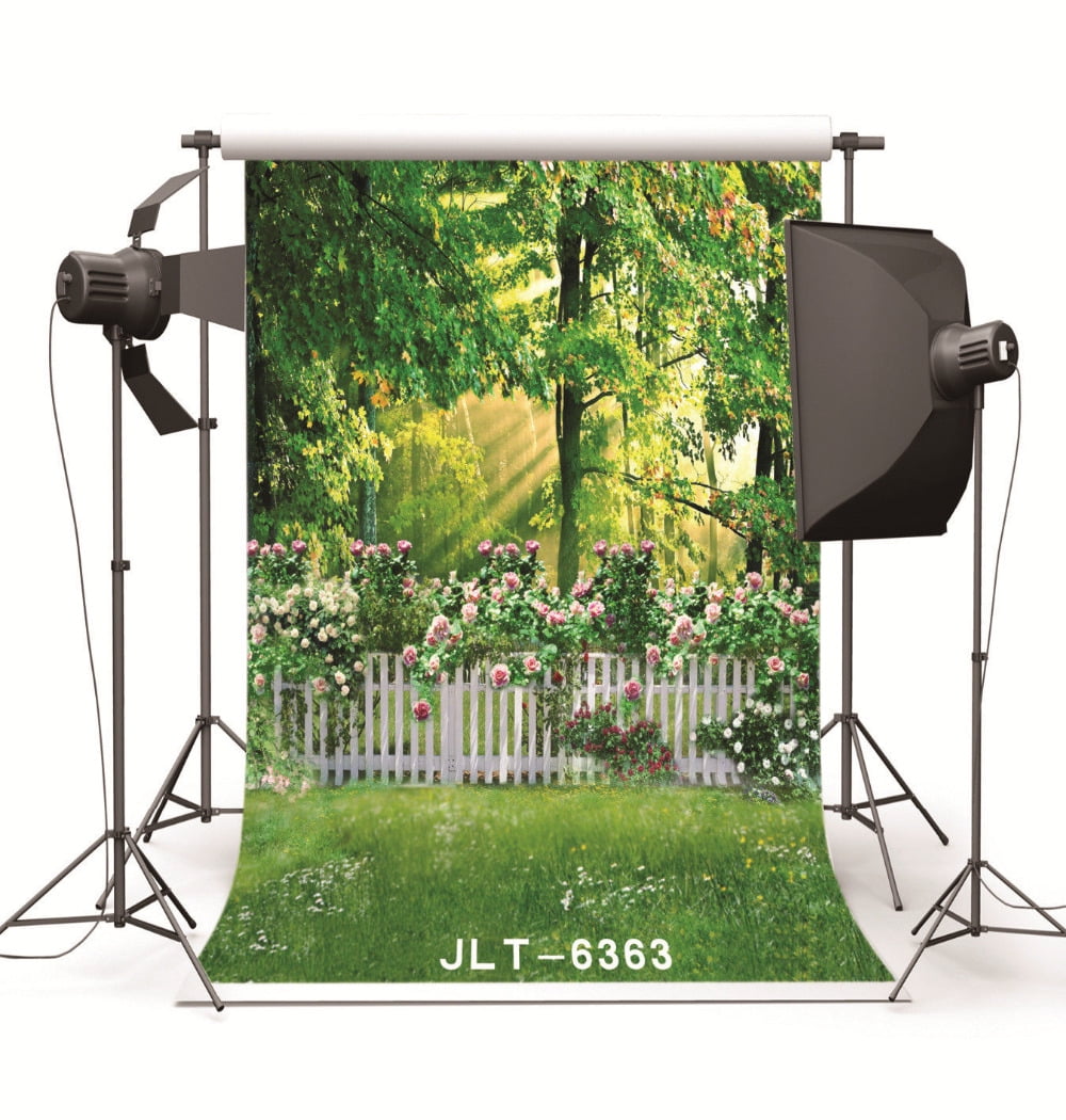 Fabric Cloth Custom Photography Backdrop Scenic Spring Green Tree ...