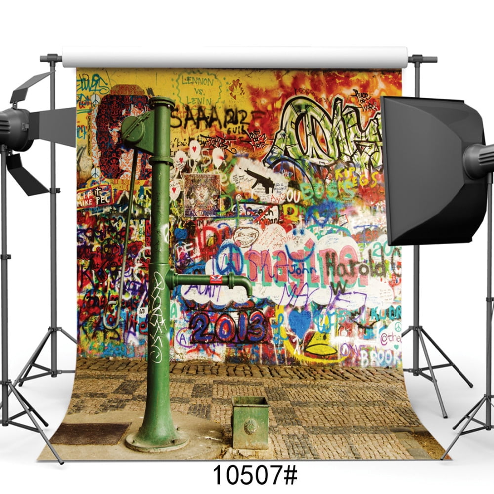Fabric Cloth Custom Photography Backdrops Prop Outdoor Graffiti Wall ...
