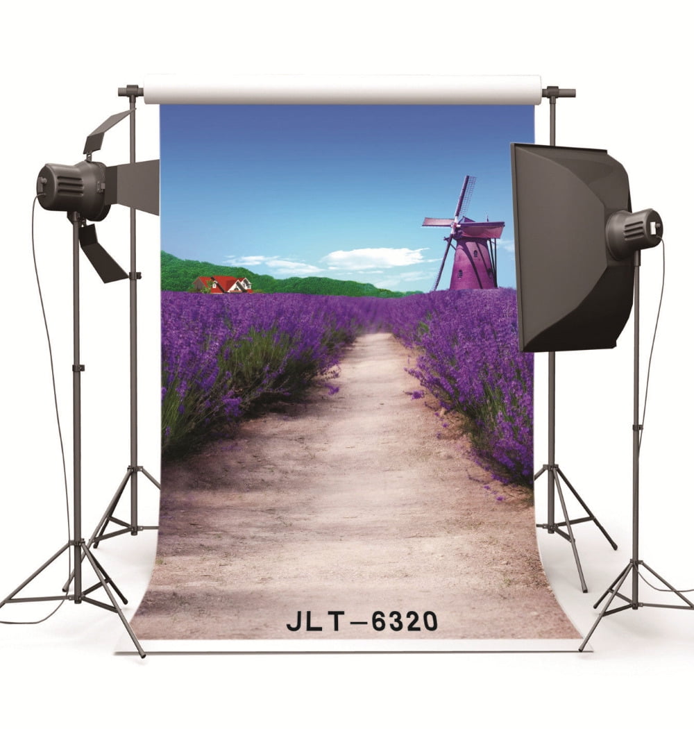 Fabric Cloth Custom Photography Backdrops Prop Scenic Lavender Field ...