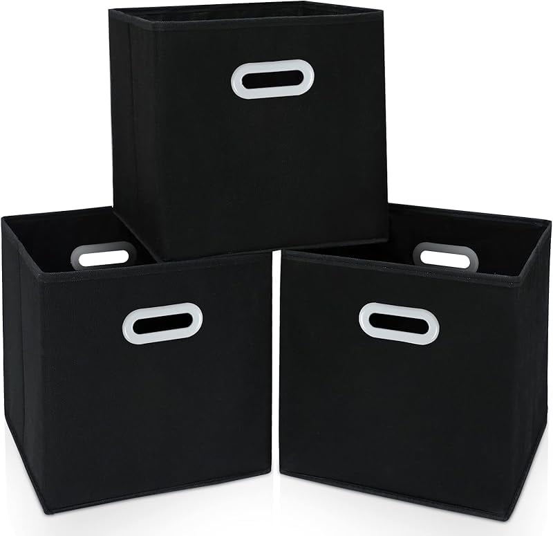 Fabric Cloth Storage Bins,Cube Organizer with Dual Handles Foldable ...