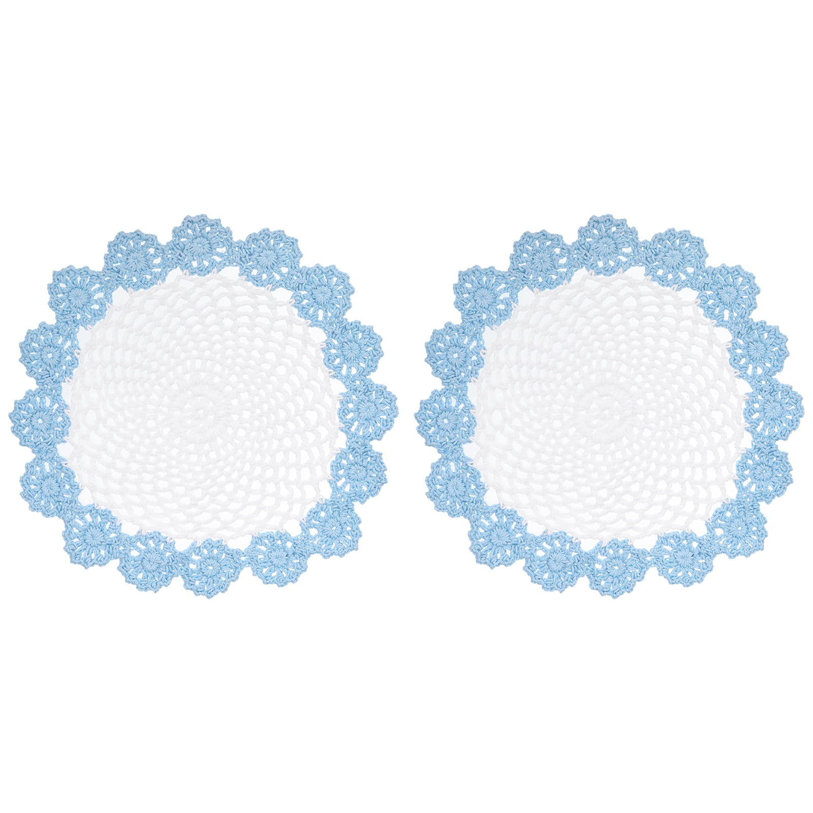 Fabric Coasters, 2pack 8" Cotton Woven Crochet Doilies, Lace Embroidery ...