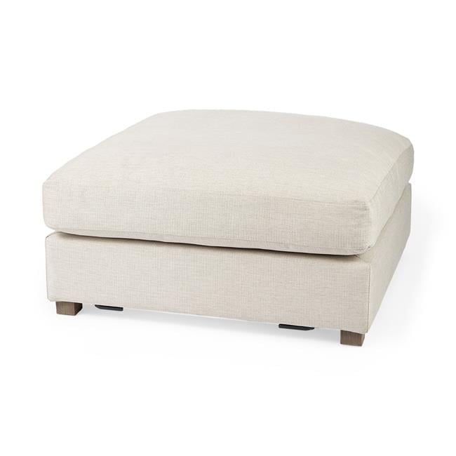 Fabric Covered Ottoman, Beige - Full Size - Walmart.com