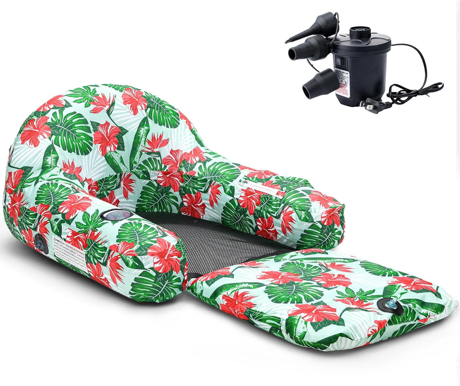 Fabric Covered Pool Float Lounge for Adults 2 in 1 Convertible Chair ...