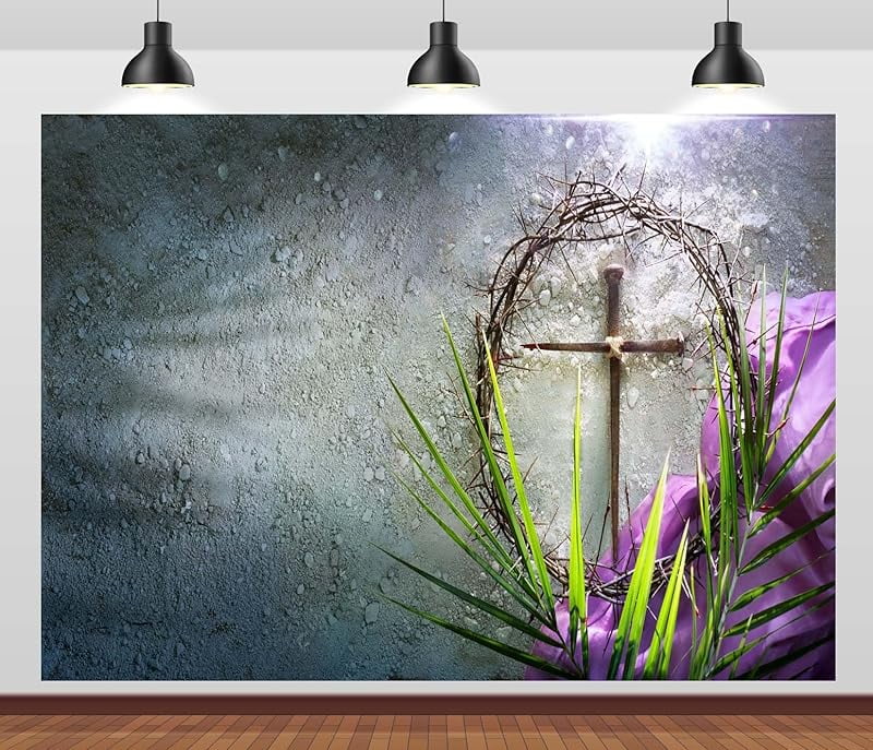 Fabric Crown of Thorns Cross Backdrop Crucifixion of Jesus Backdrop Crown of Thorns Cross Nail ...