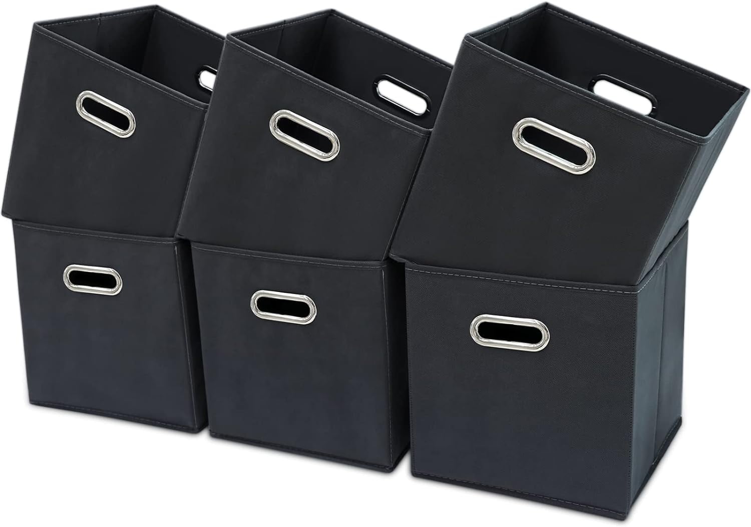 Fabric Cubby Storage Bins，13x13x13 Inches ，Cube Organizer Bins Foldable ...