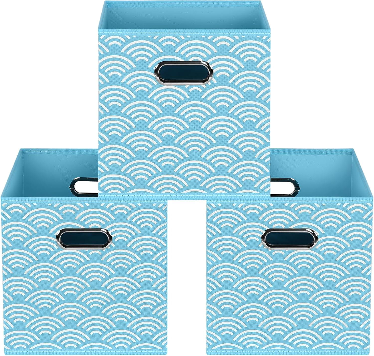 Fabric Cube Organizer with Handle, Foldable Cube Bins for Cloth or ...