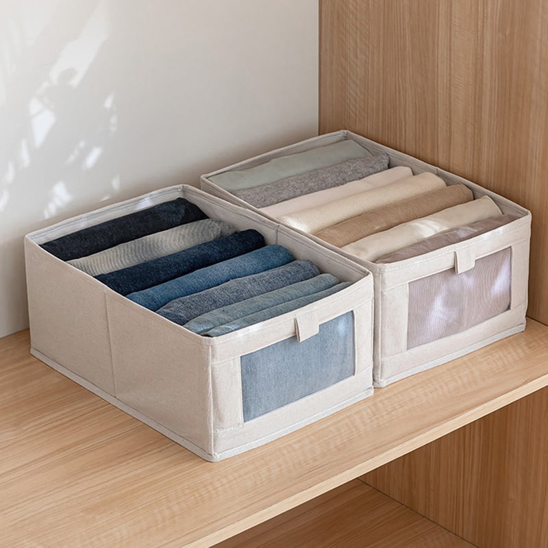 Fabric Curtain Cotton and Linen Storage Box Wardrobe Storage and ...
