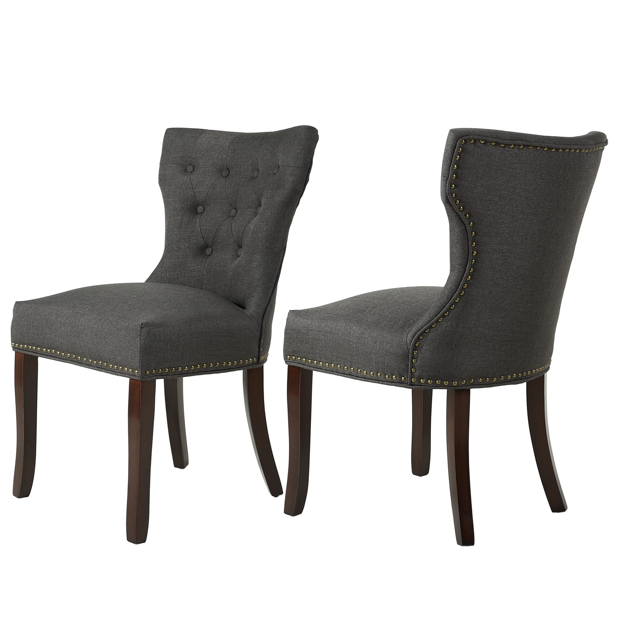 Fabric Dining Chairs Set of 2, Tufted Dining Room Chairs,Upholstered ...