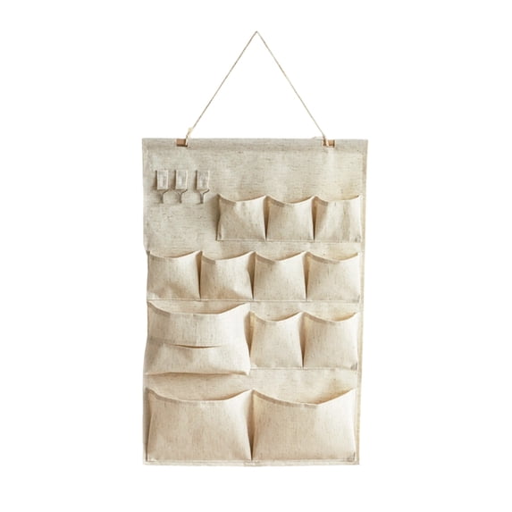 Fabric Door Hanging Storage Bag Wall Mounted Multi-Pocket Organizer ...
