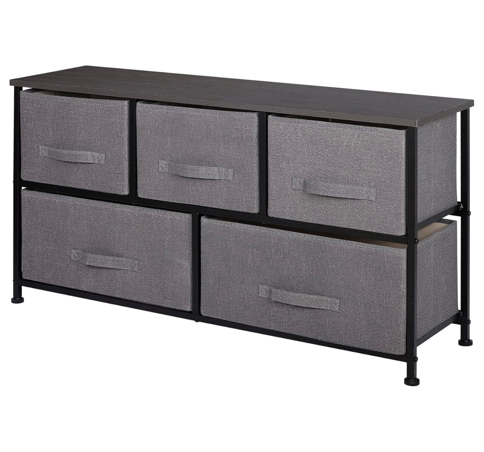 Fabric Dresser 5-Drawer Storage Organizer Unit, Apartment Cloth Chest ...