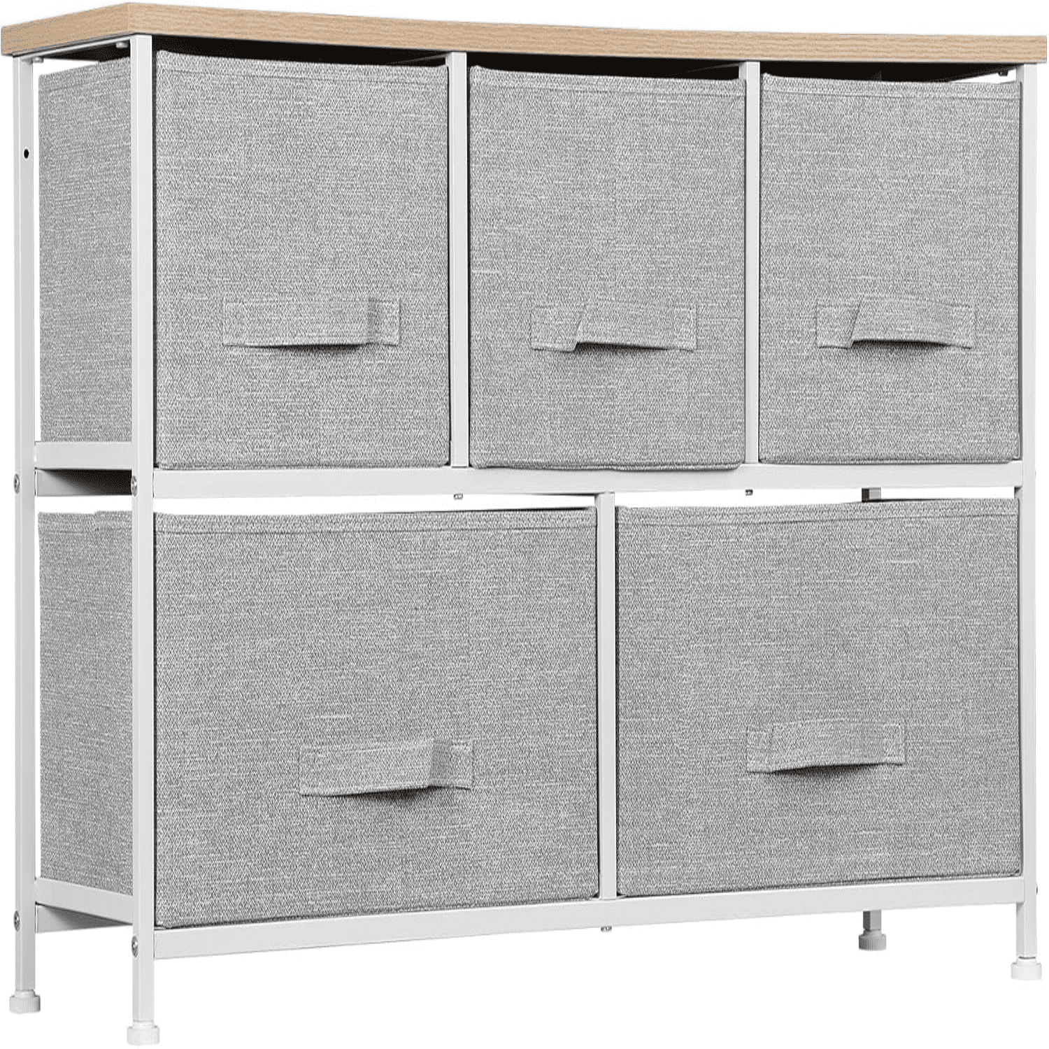 Fabric Dresser 5-Drawer storage organizer Unit Apartment Cloth Dresser ...