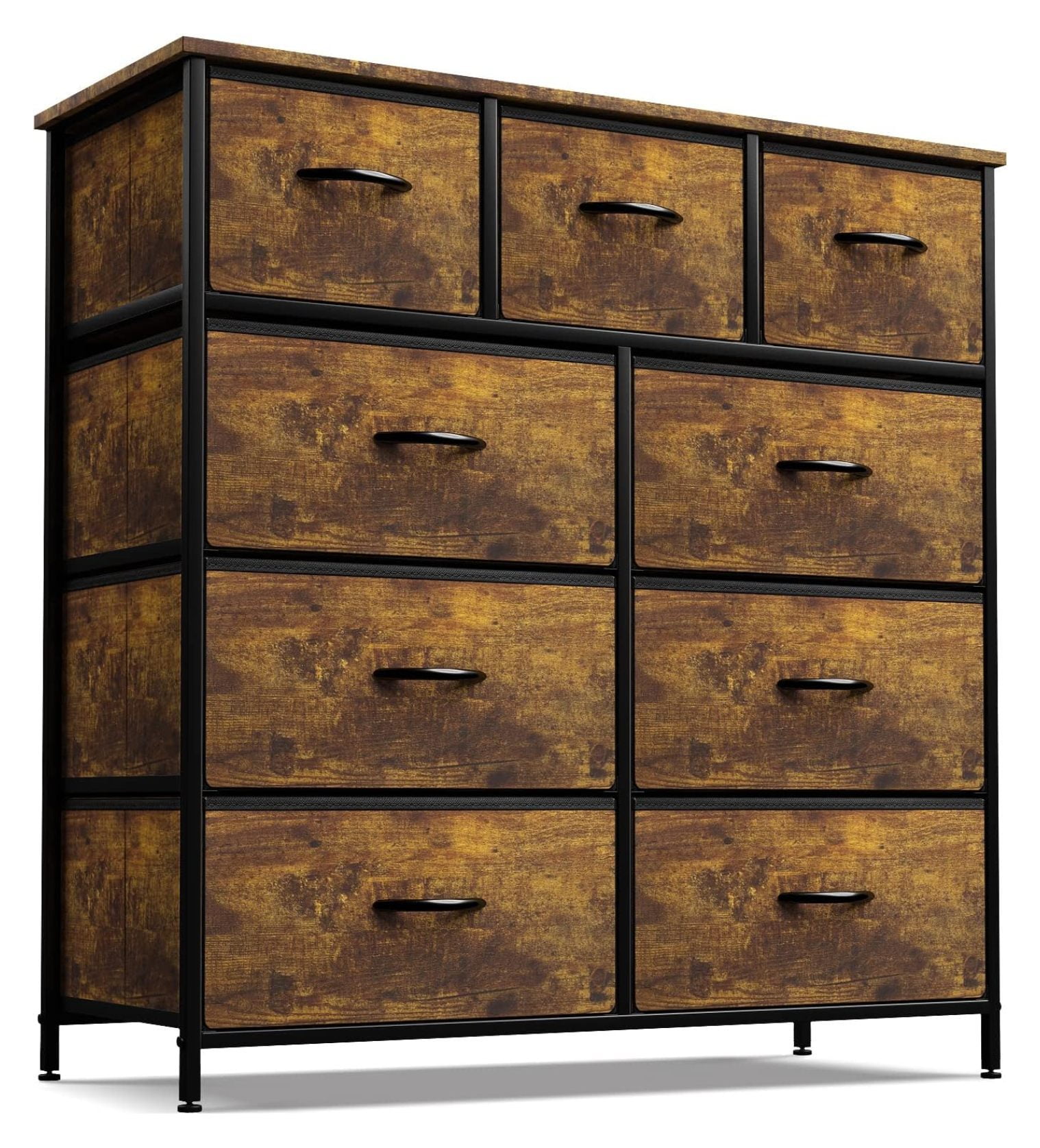 Fabric Dresser for Bedroom - Chest of 9 Drawers, Tall Storage Tower ...